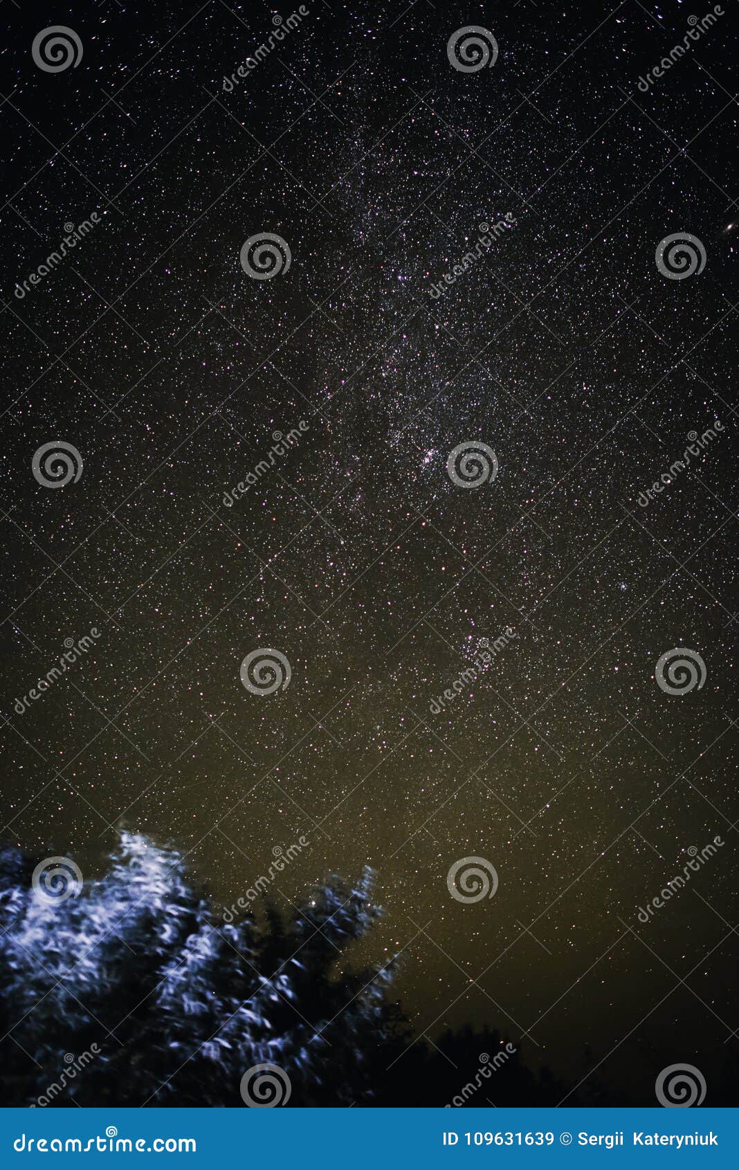 Vertical Background of Bright Starry Night Sky with Lights upon on it ...