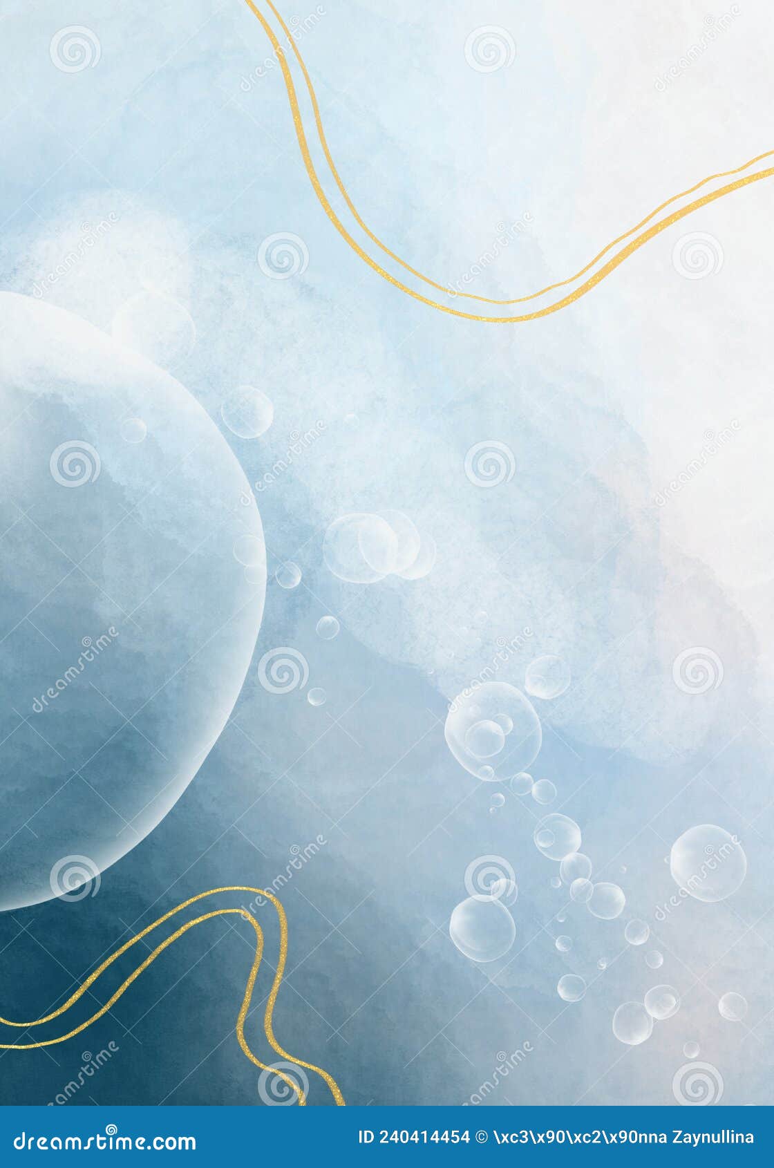 Vertical Background with the Image of Bubbles and Blue Streaks ...