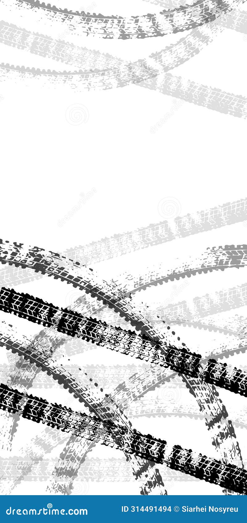 Vertical Background with Tire Wheel Marks of Cars. Vector Illustration ...