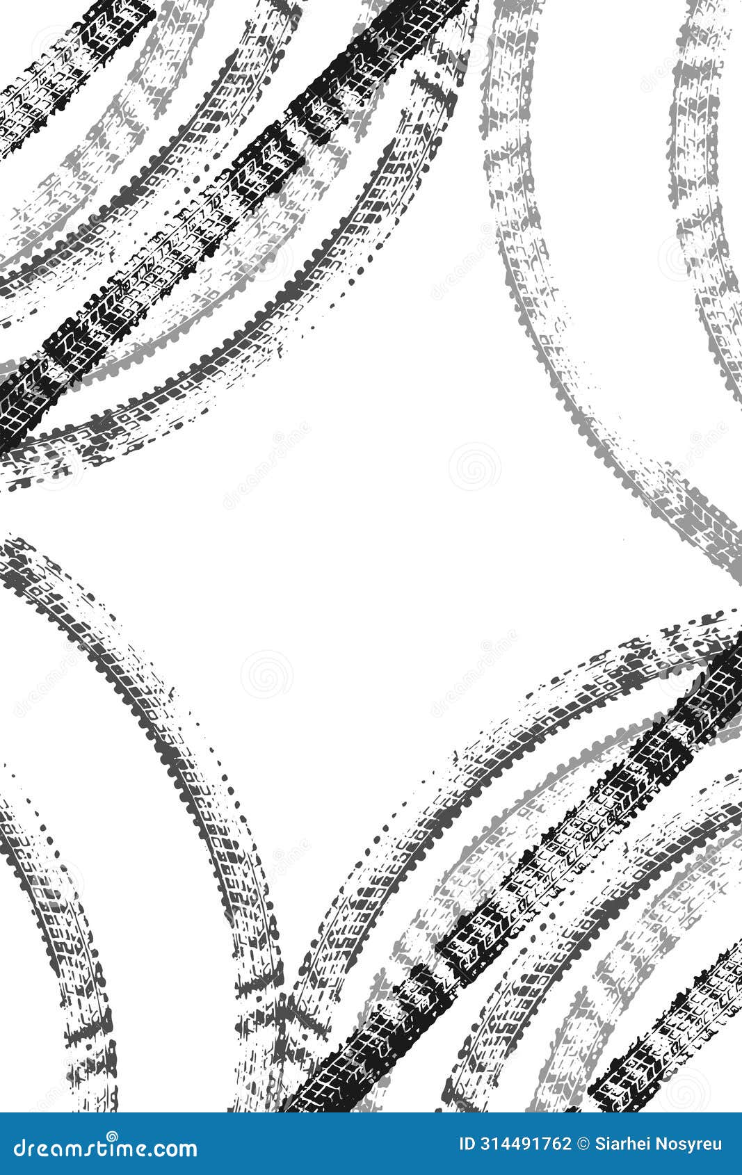 Vertical Background with Tire Wheel Marks of Cars. Vector Illustration ...