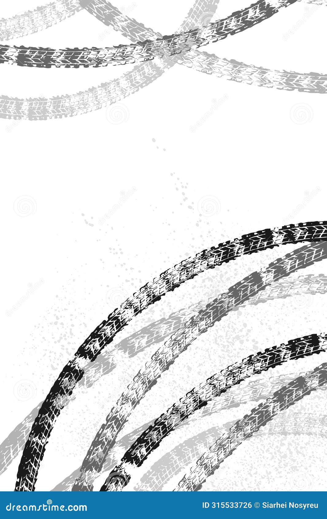 Vertical Background with Tire Wheel Marks of Cars. Vector Illustration ...