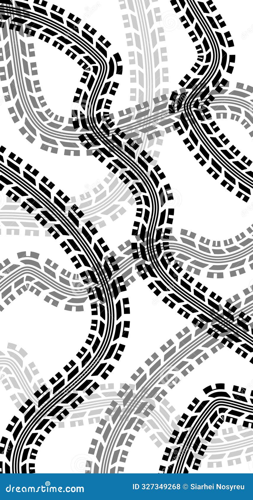 Vertical Background with Tire Wheel Marks of Cars. Vector Illustration ...