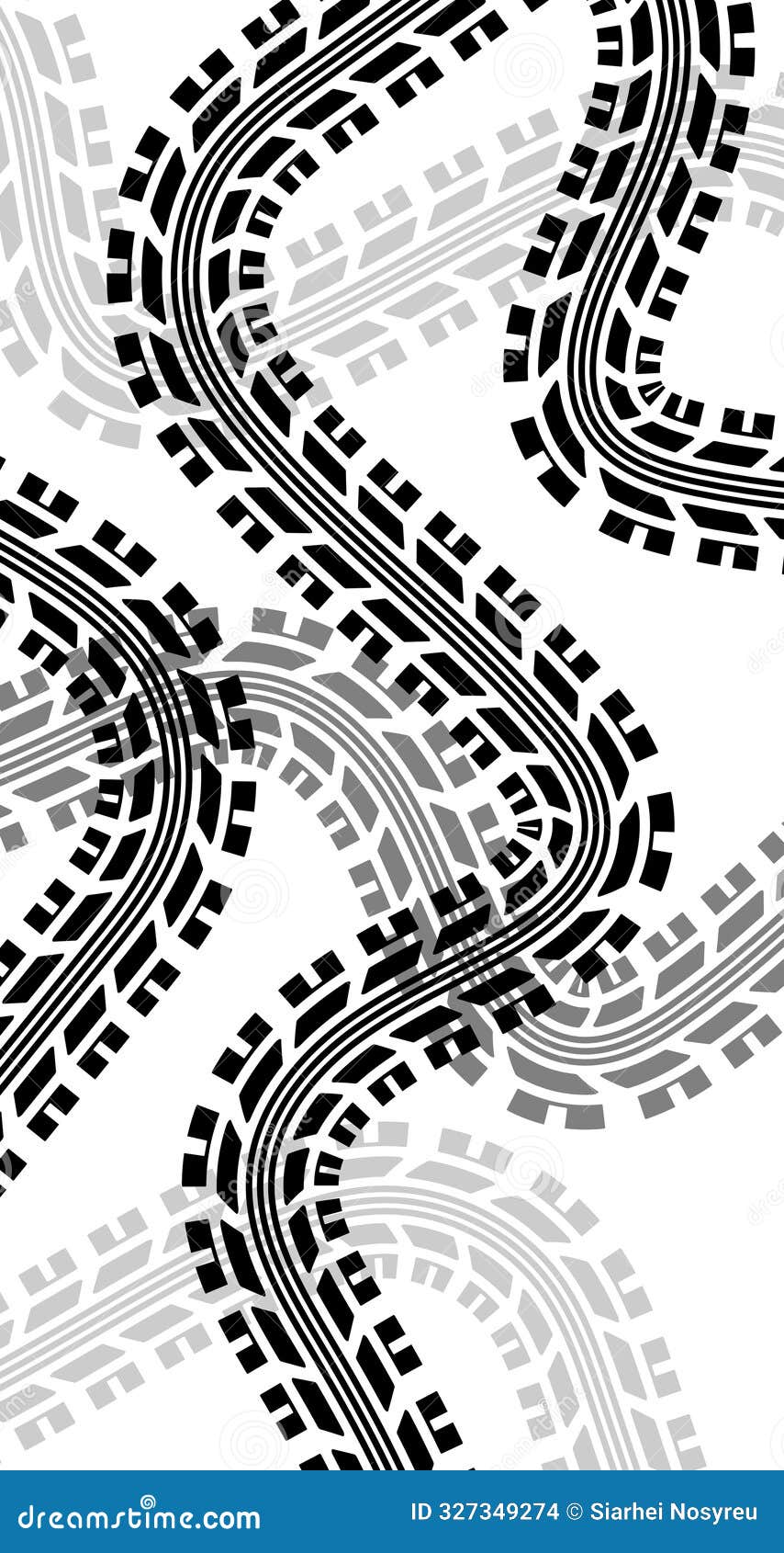 Vertical Background with Tire Wheel Marks of Cars. Vector Illustration ...