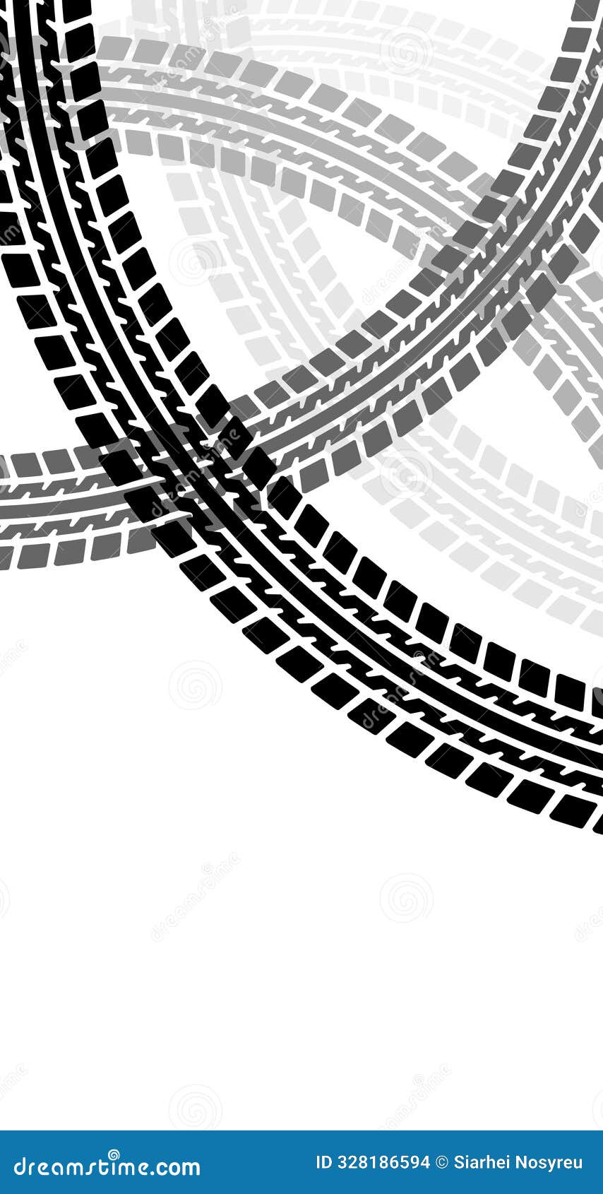 Vertical Background with Tire Wheel Marks of Cars. Vector Illustration ...