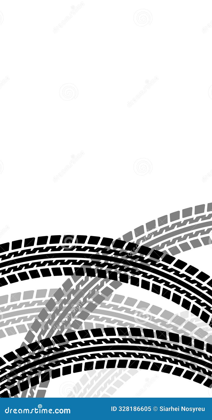 Vertical Background with Tire Wheel Marks of Cars. Vector Illustration ...