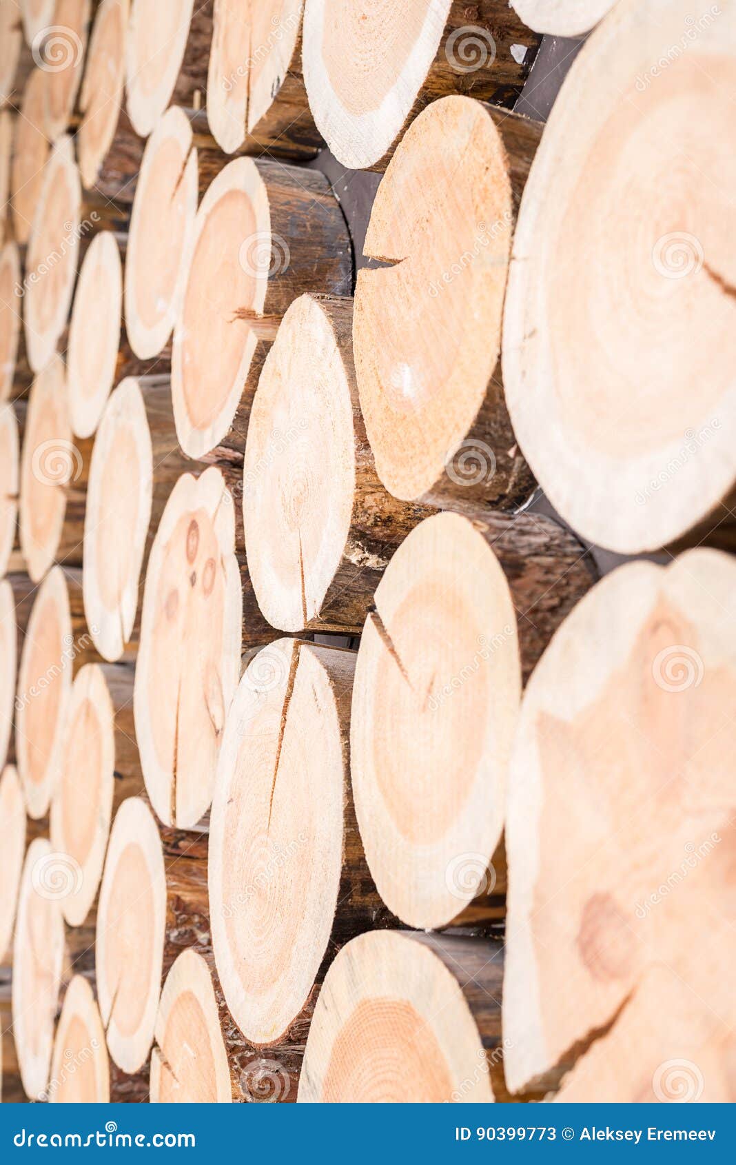Vertical Background of Wood Logs of Different Sizes Stock Image - Image ...