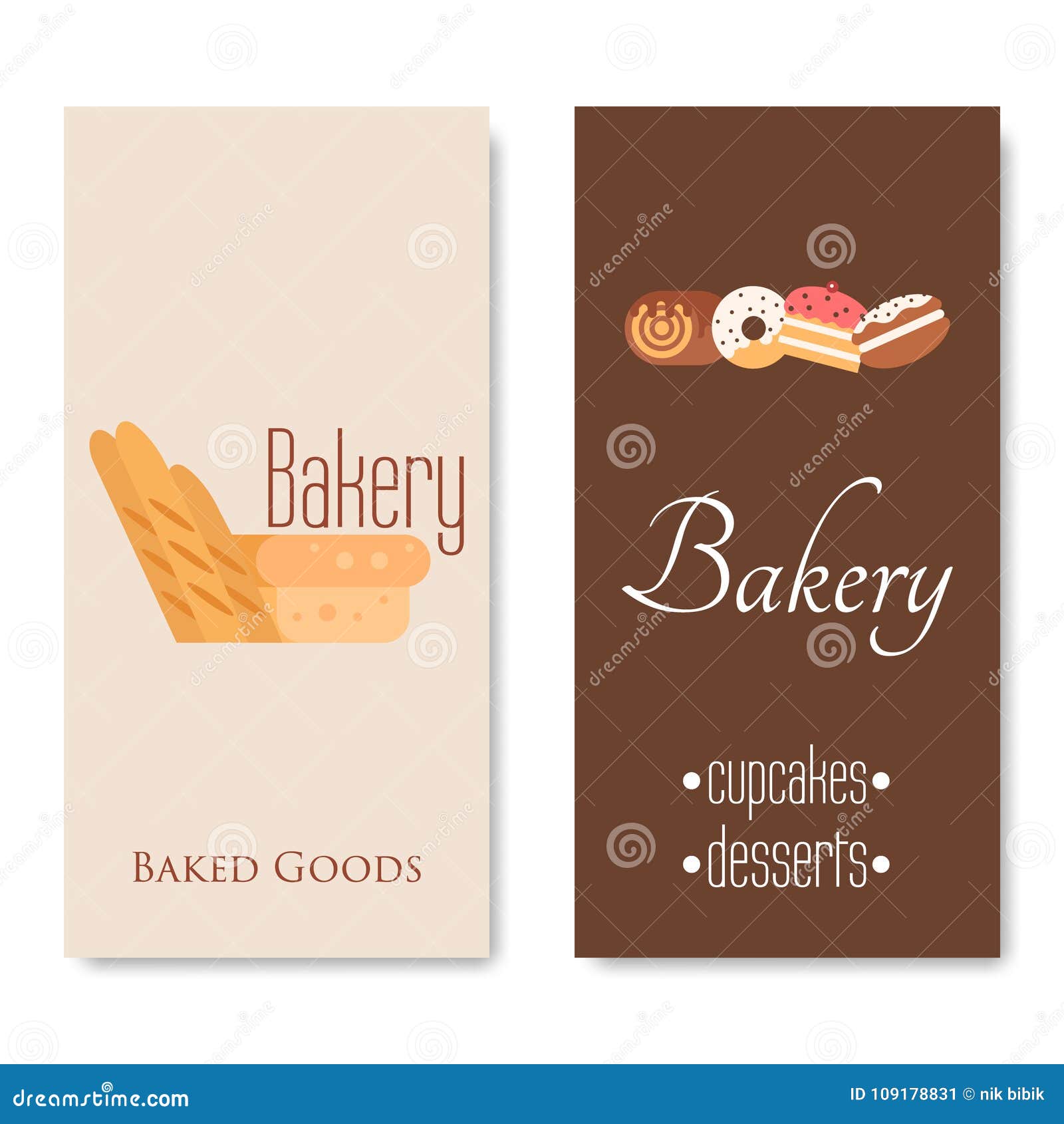 Vertical Bakery Banners. Baking, Bread and Cakes Stock Vector ...