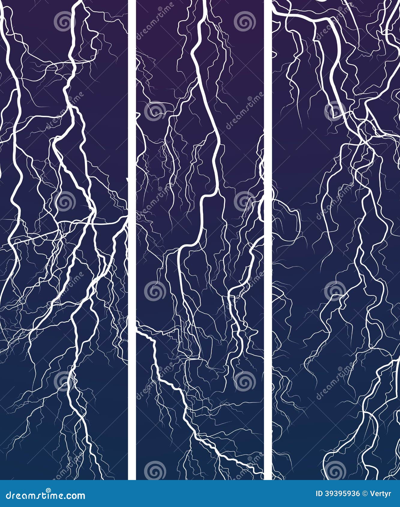 Vertical Banner of Lightning at Night. Stock Vector - Illustration of ...