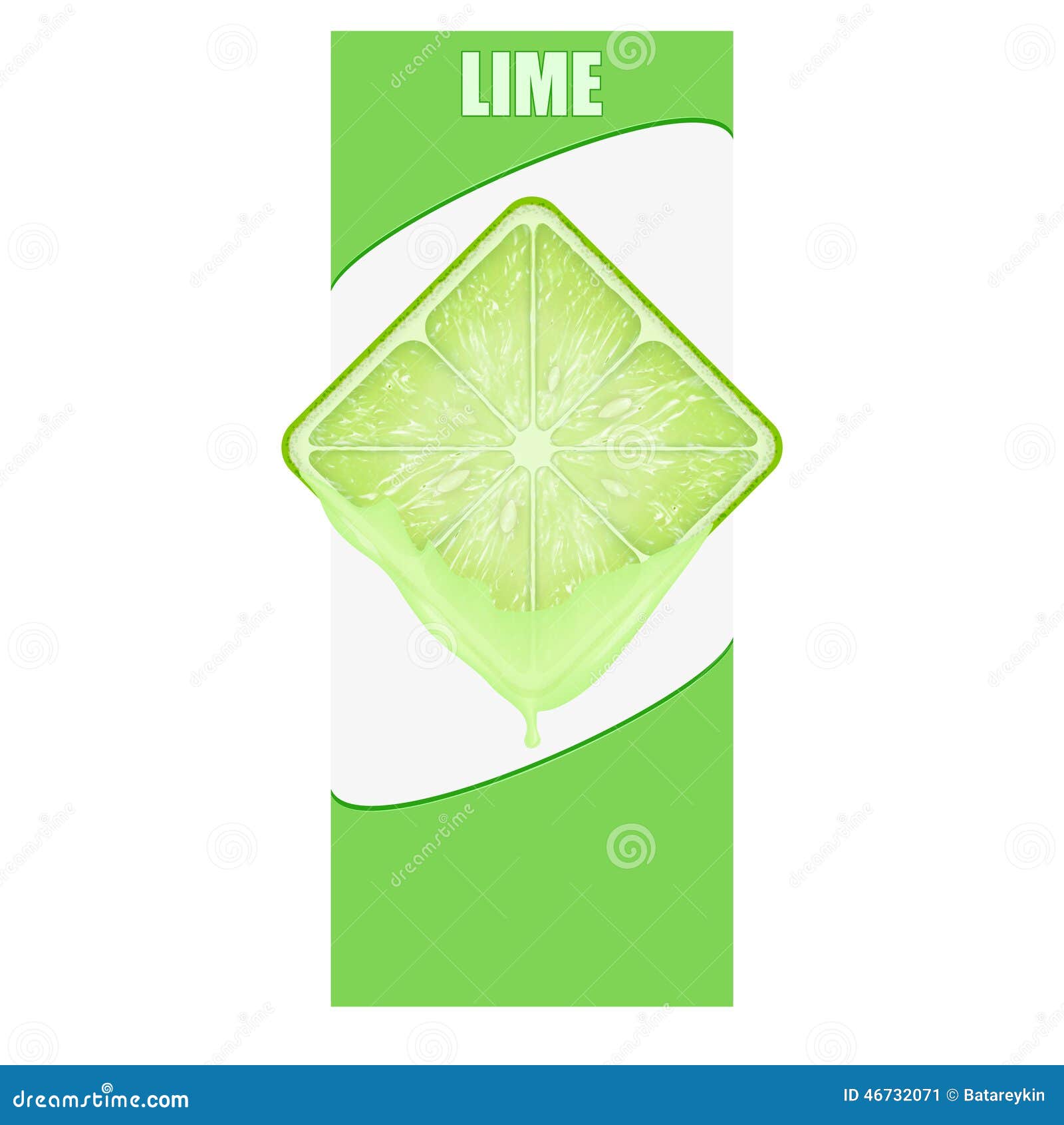 Vertical Banner of Lime Square Slice. Space for Stock Illustration ...