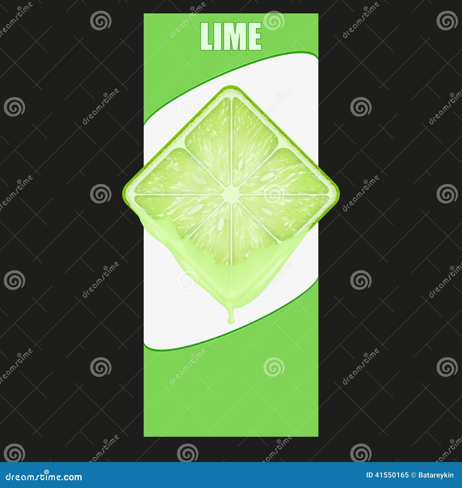 Vertical Banner of Lime Square Slice. Space for Stock Vector ...