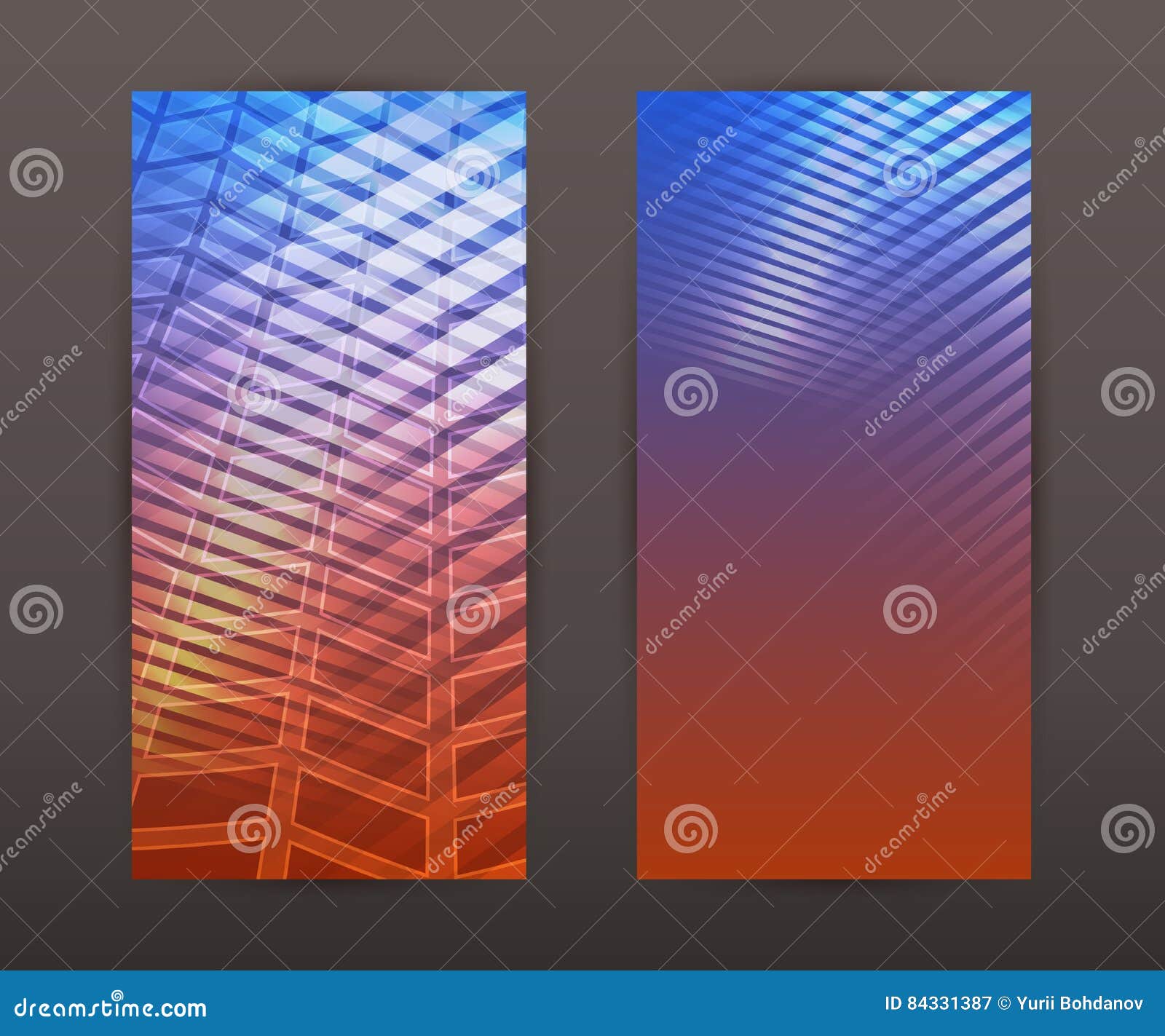 Vertical Banner Set Back Front Presentation Leaflet Hot Blue Stock ...