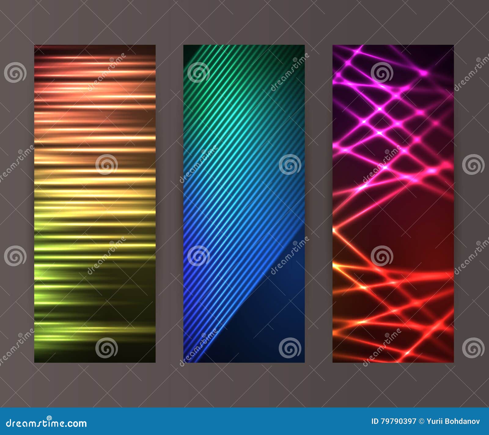 Vertical Banner Set Design Element Background Glow Abstract Stock ...