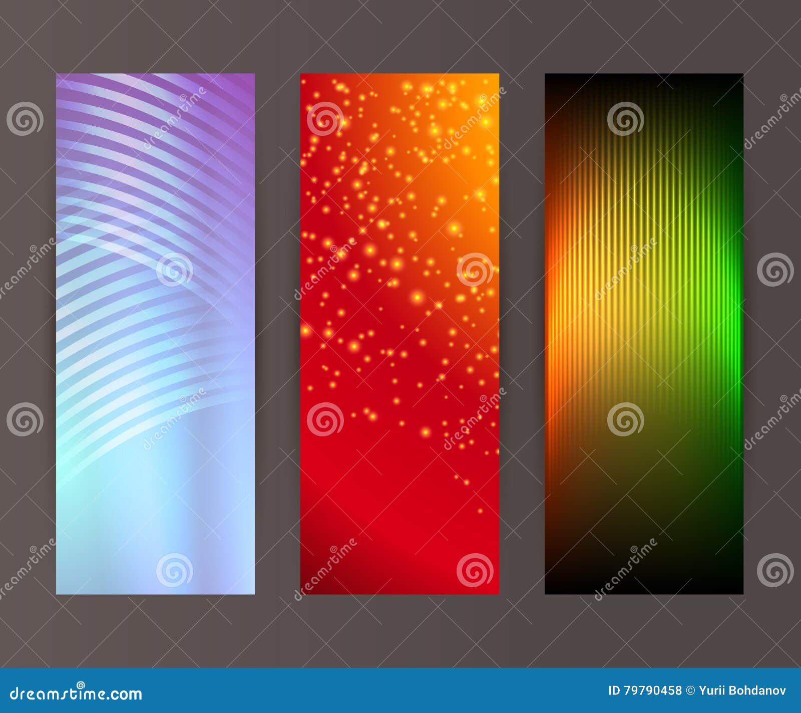 Vertical Banner Set Design Element Background Glow Abstract Stock ...