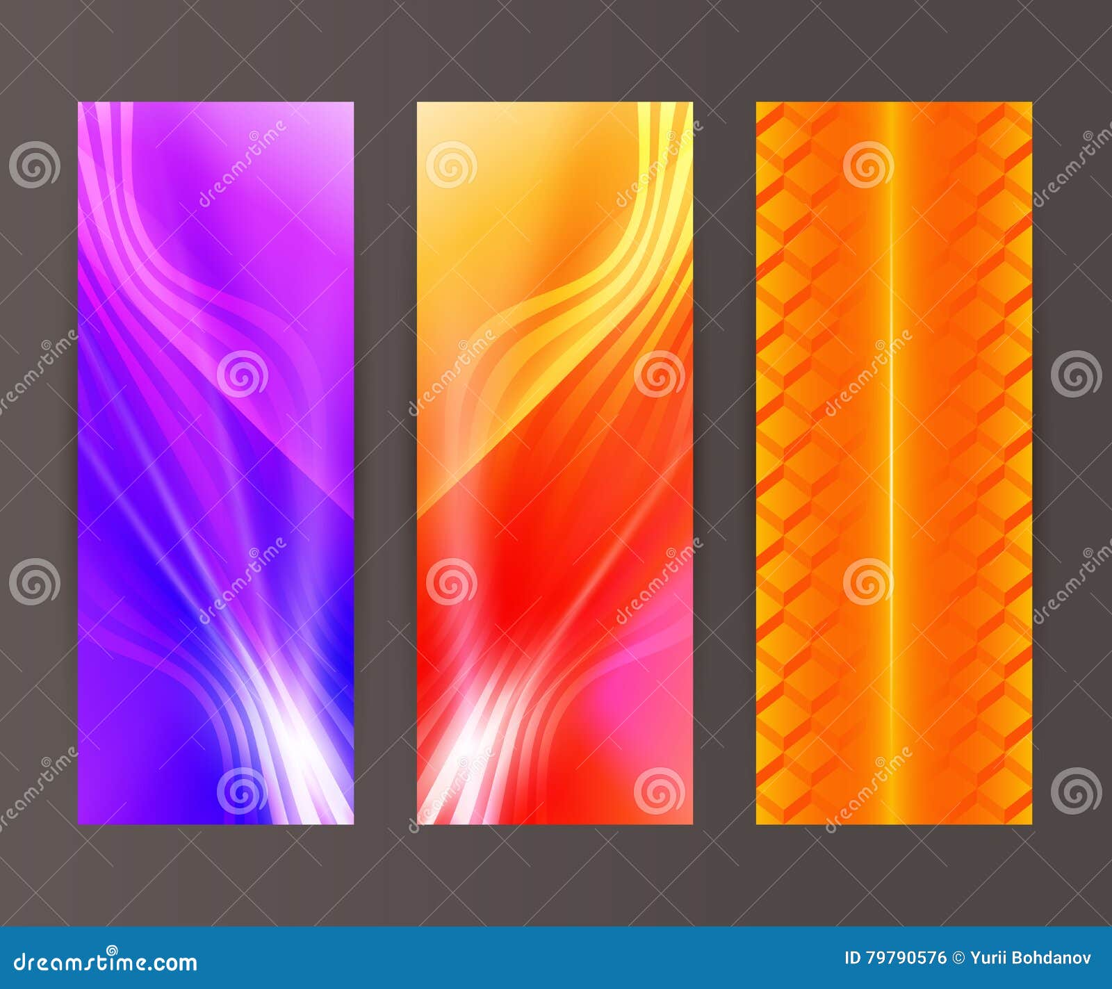 Vertical Banner Set Design Element Background Glow Abstract Stock ...