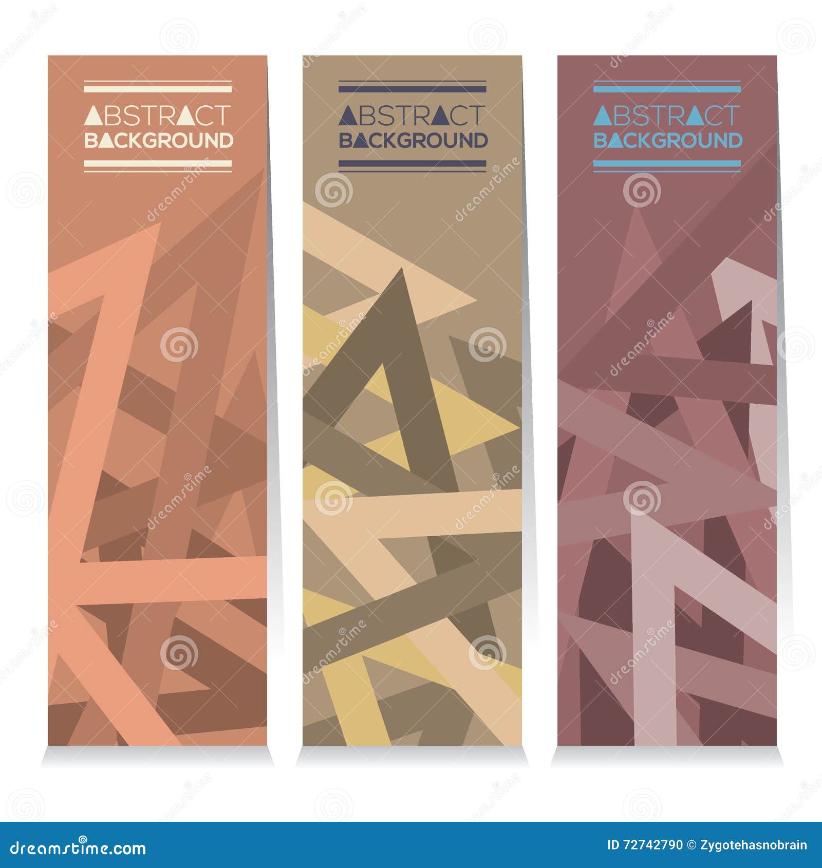 Vertical Banner Set Three Modern Graphic Vintage Color Theme Stock ...