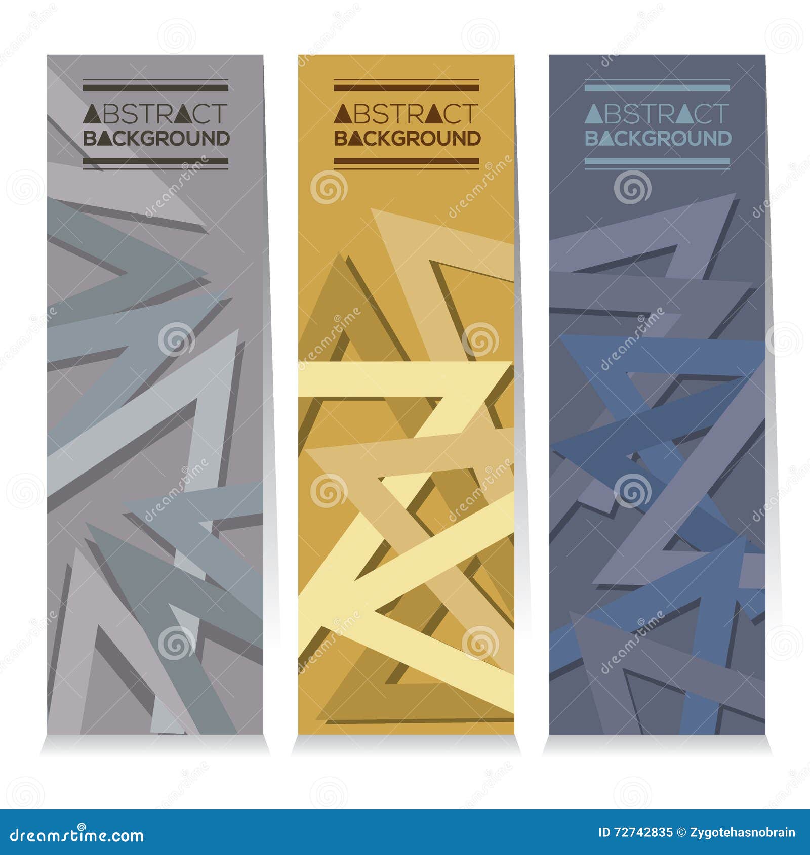 Vertical Banner Set of Three Modern Graphic with Vintage Color Theme ...