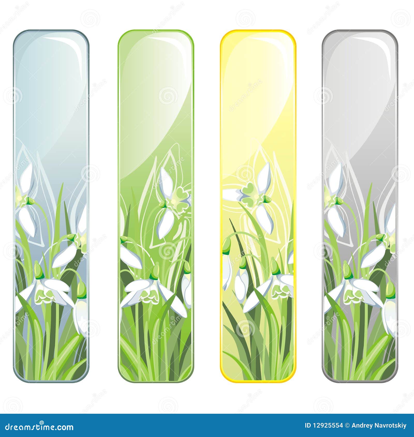 Vertical Banner with Spring Flowers Stock Vector - Illustration of ...