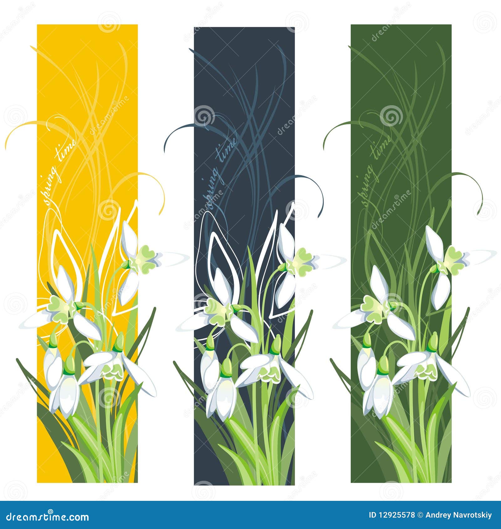 Vertical Banner with Spring Flowers Stock Vector - Illustration of ...