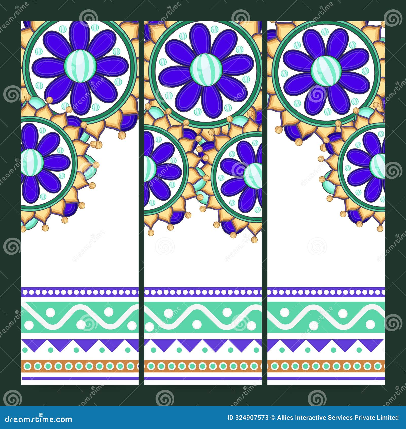 Vertical Banner or Standee Poster Design Set with Beautiful Floral ...