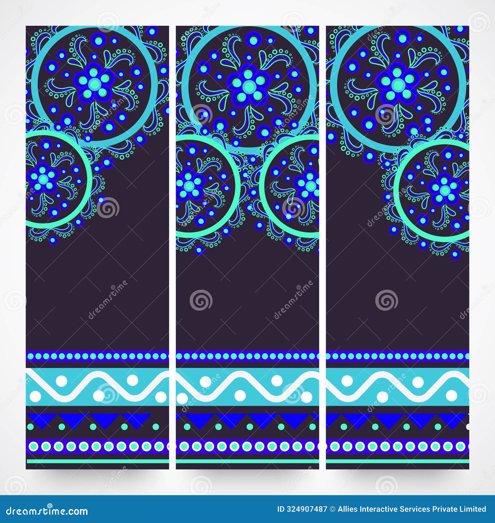 Vertical Banner or Standee Poster Design Set with Beautiful Mandala ...