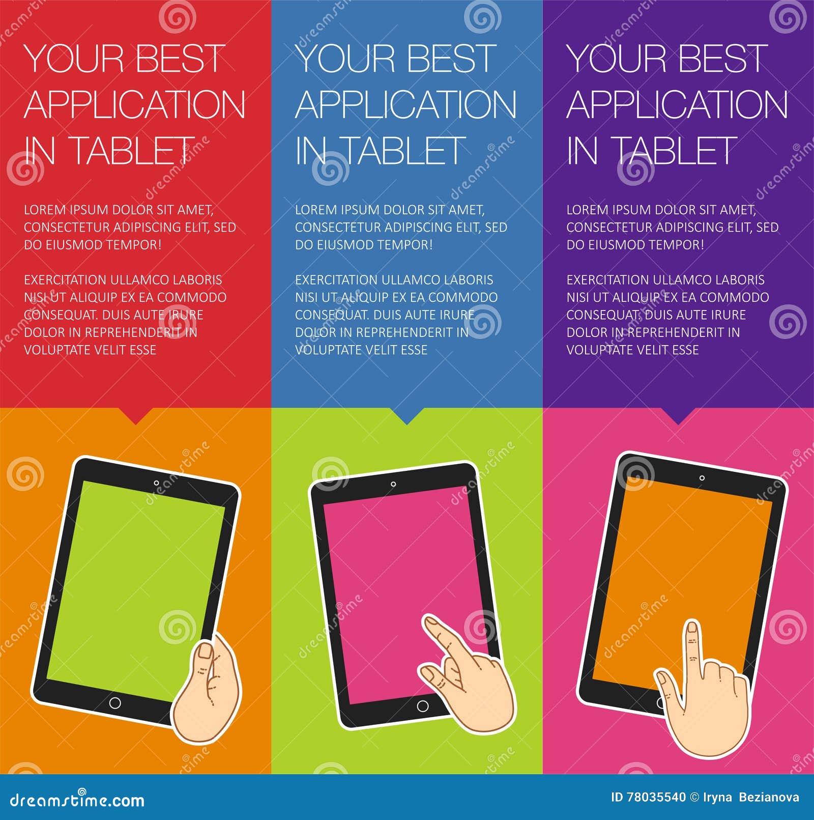 Vertical Banner with Touch Screen Stock Illustration - Illustration of ...