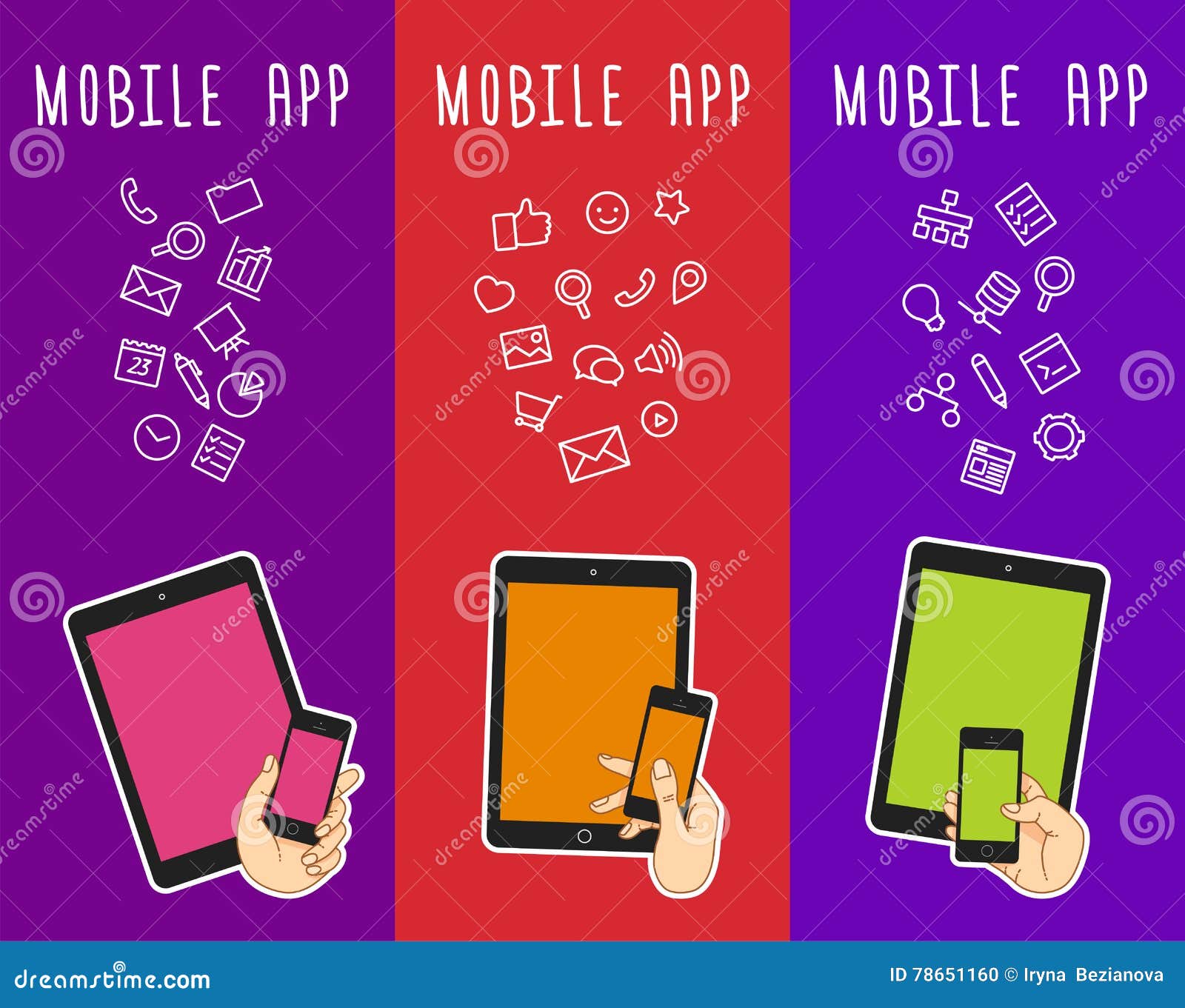 Vertical Banner with Touch Screen Stock Vector - Illustration of ...