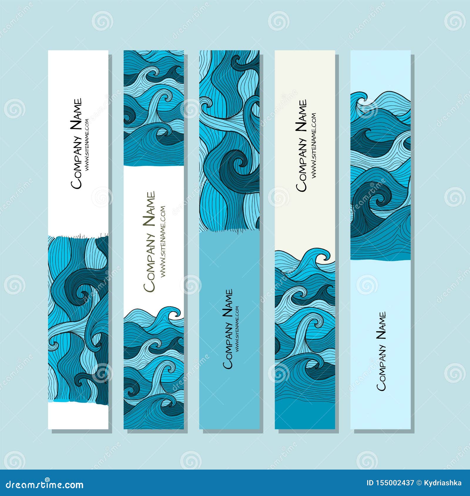 Vertical Banners Design. Sea Waves Background Stock Vector ...