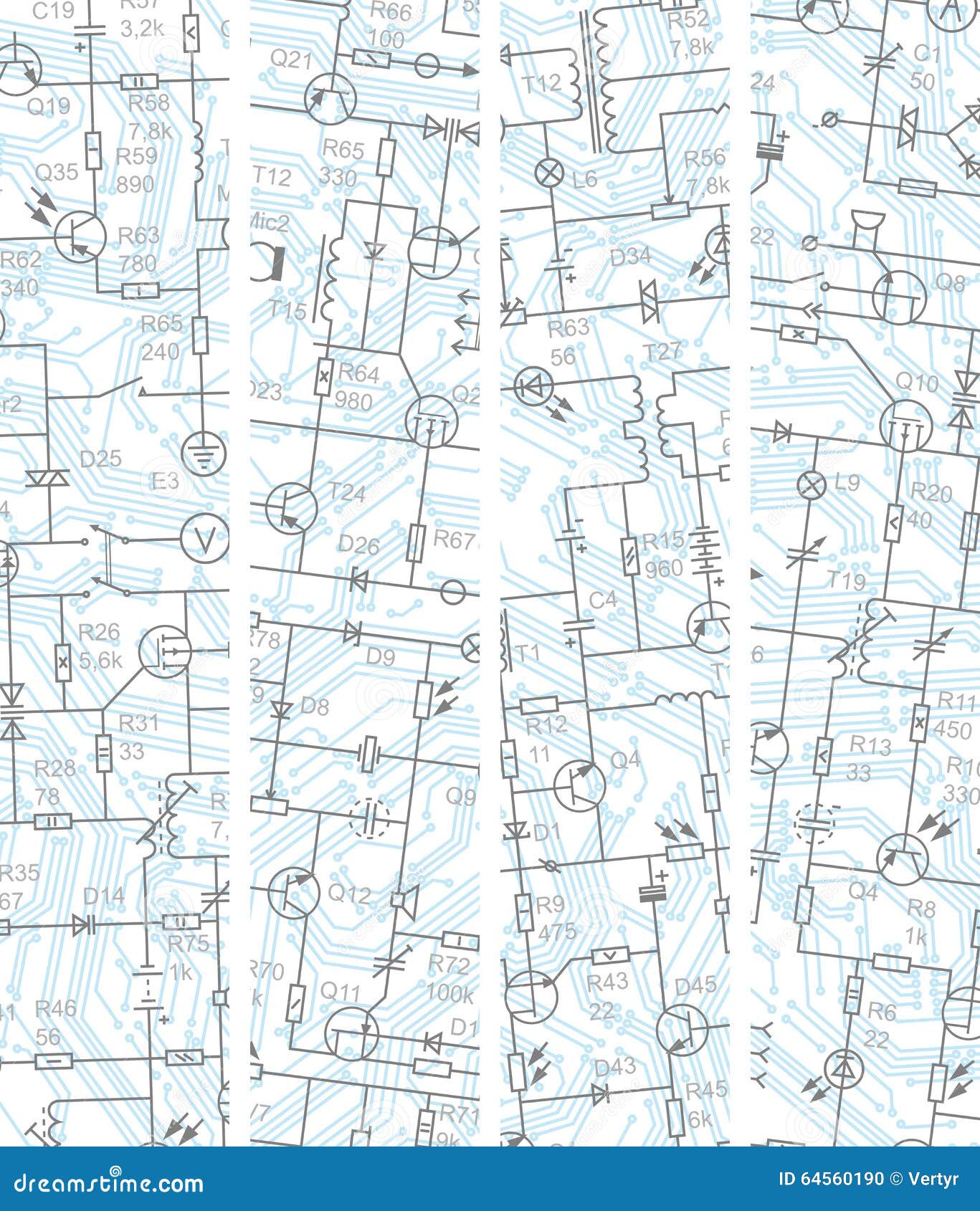 Vertical Banners of Electrical Circuit. Stock Vector - Illustration of ...