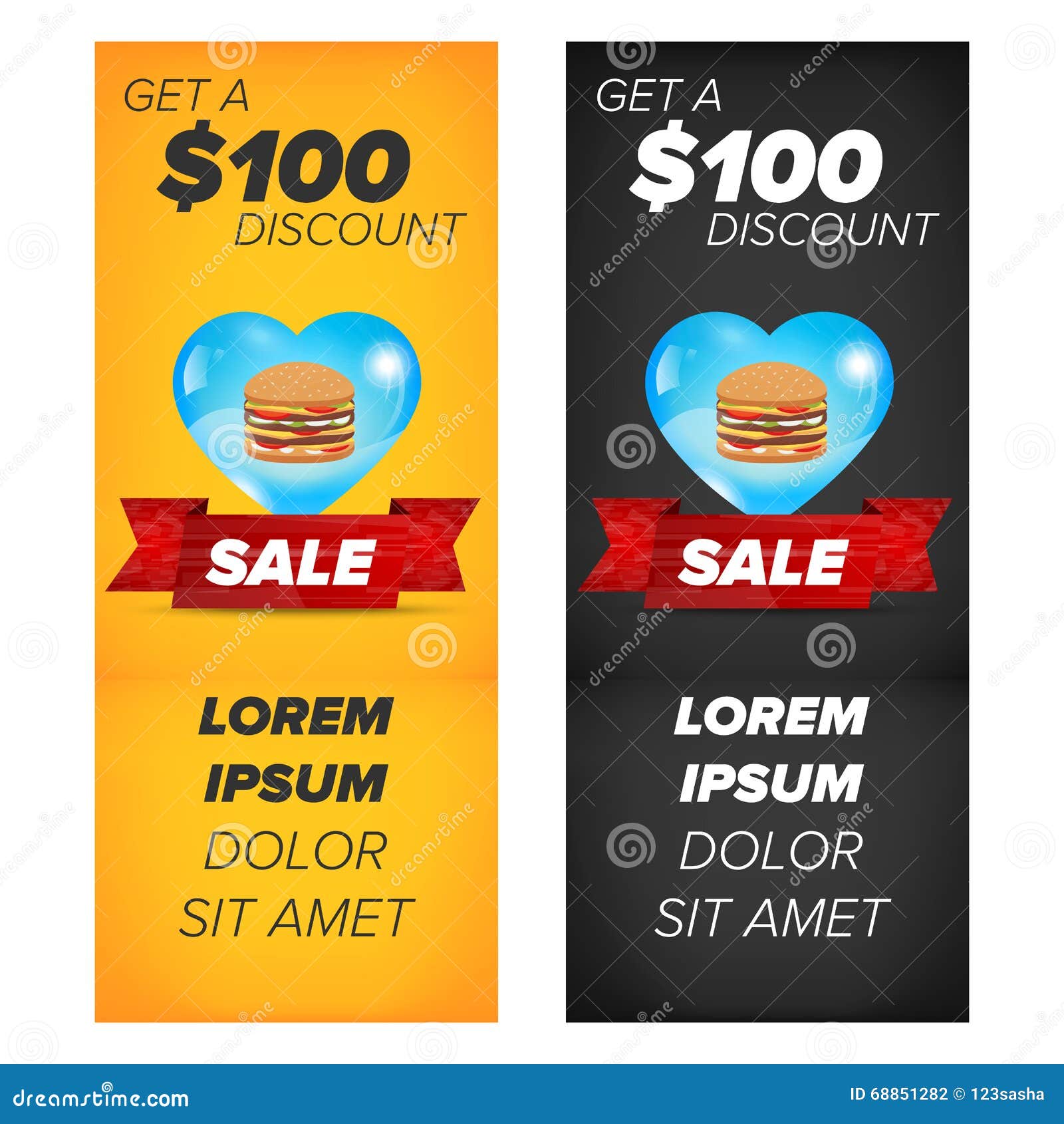 Vertical Banners with Fast Food Stock Vector - Illustration of ... Vertical Banners with Fast Food Stock Vector - Illustration of ...