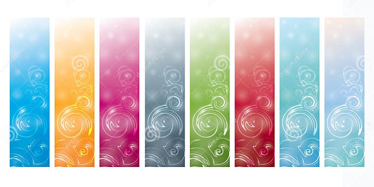 Vertical Banners Set with Vortex Stock Illustration - Illustration of ...