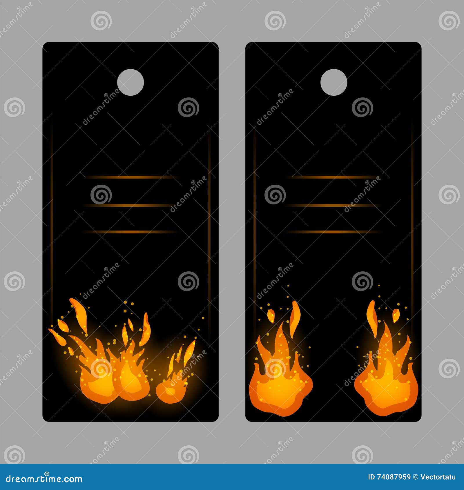 Vertical Banners-tags with Fire Stock Vector - Illustration of discount ...
