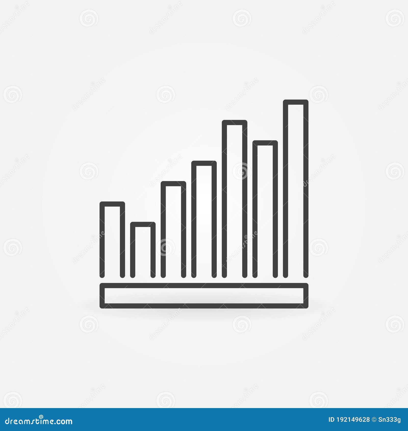 Vertical Bar Chart Vector Concept Icon in Thin Line Style Stock Vector ...