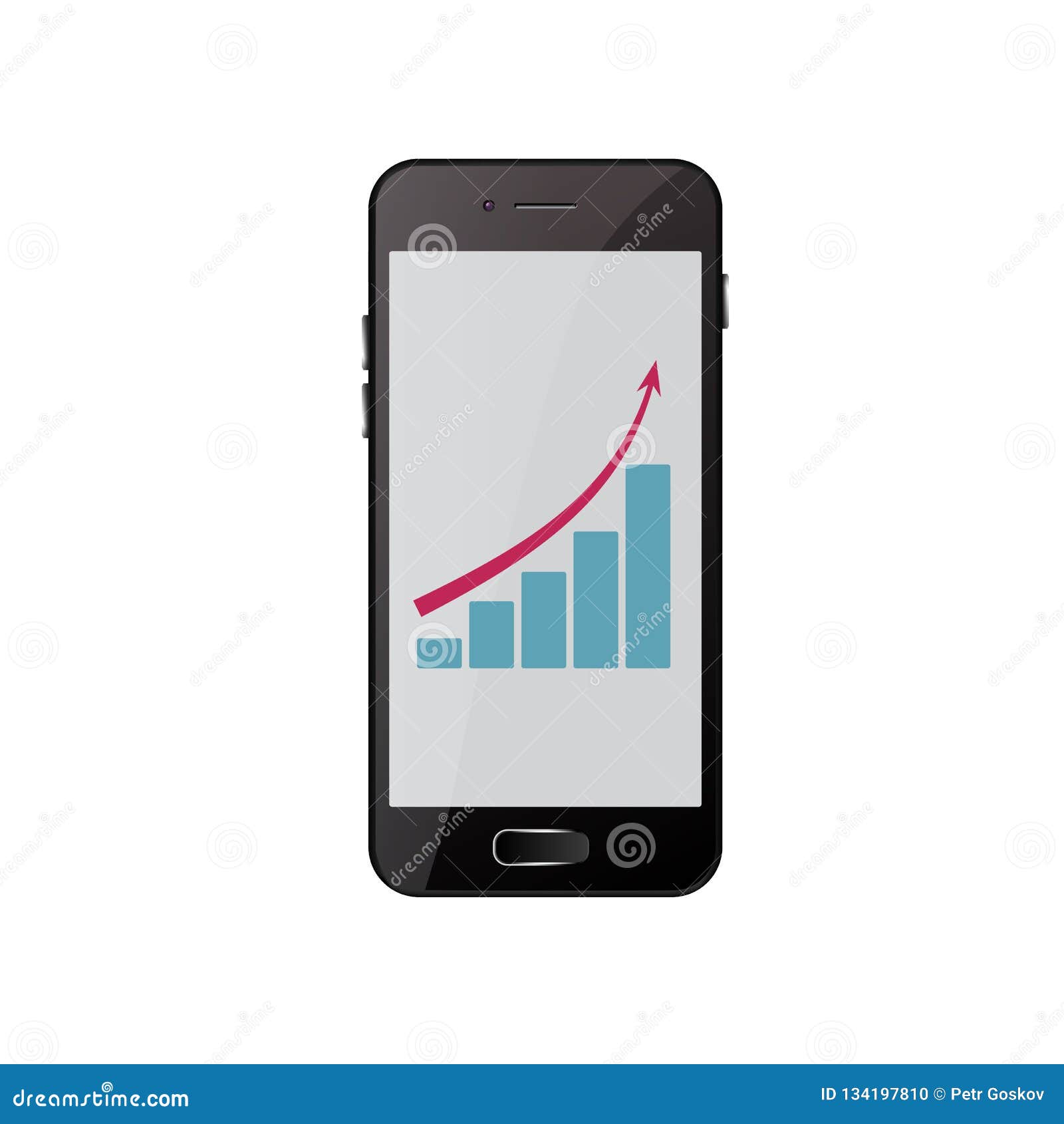 Vertical bar graph stock vector. Illustration of goal - 134197810