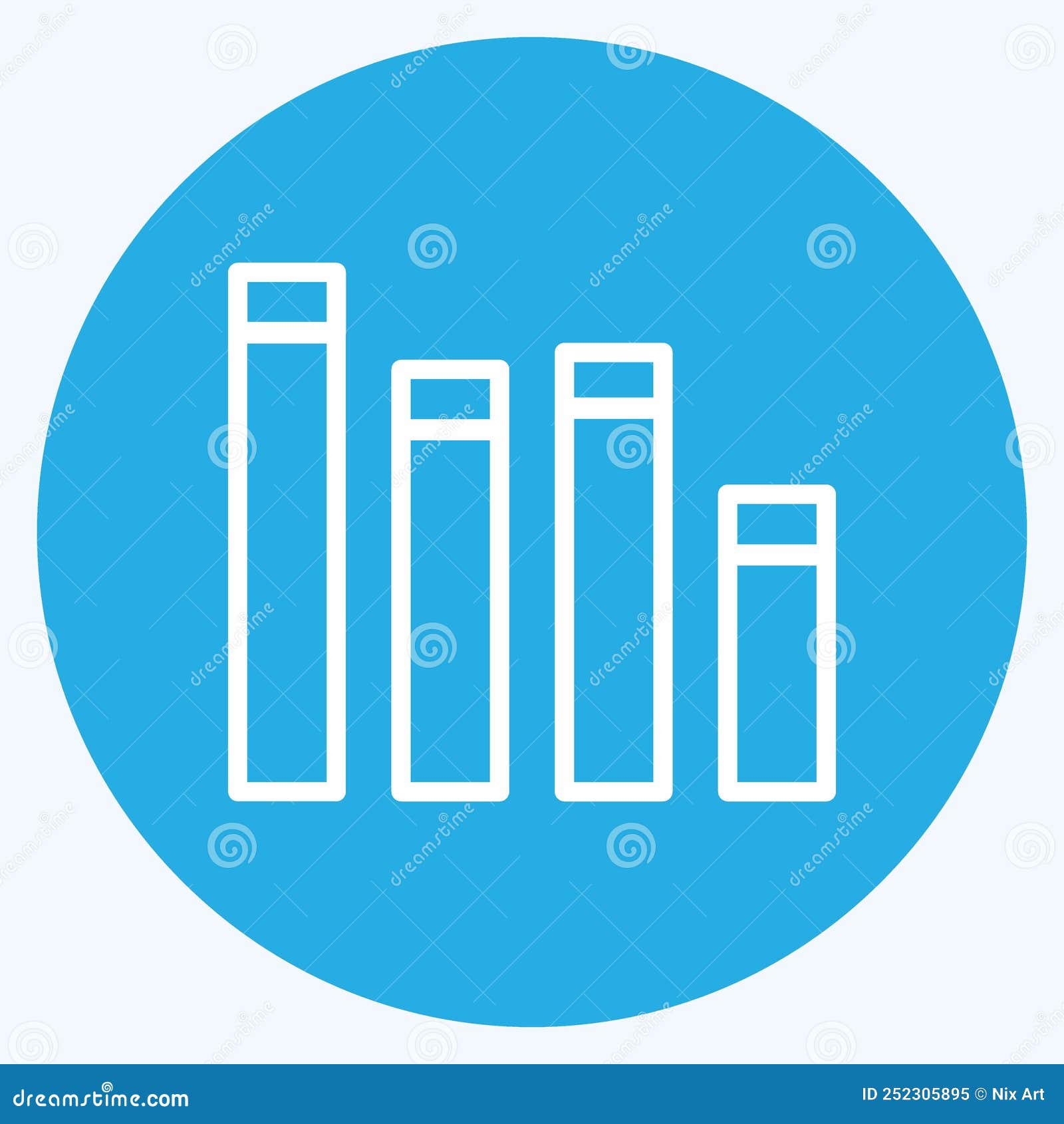 Vertical Bars Icon in Trendy Blue Eyes Style Isolated on Soft Blue ...