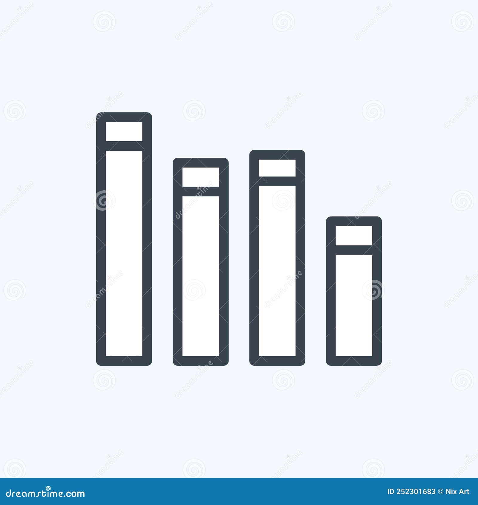 Vertical Bars Icon in Trendy Line Style Isolated on Soft Blue ...
