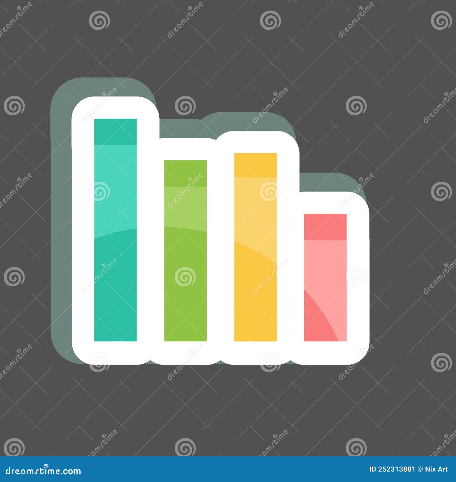 Vertical Bars Sticker in Trendy Isolated on Black Background Stock ...