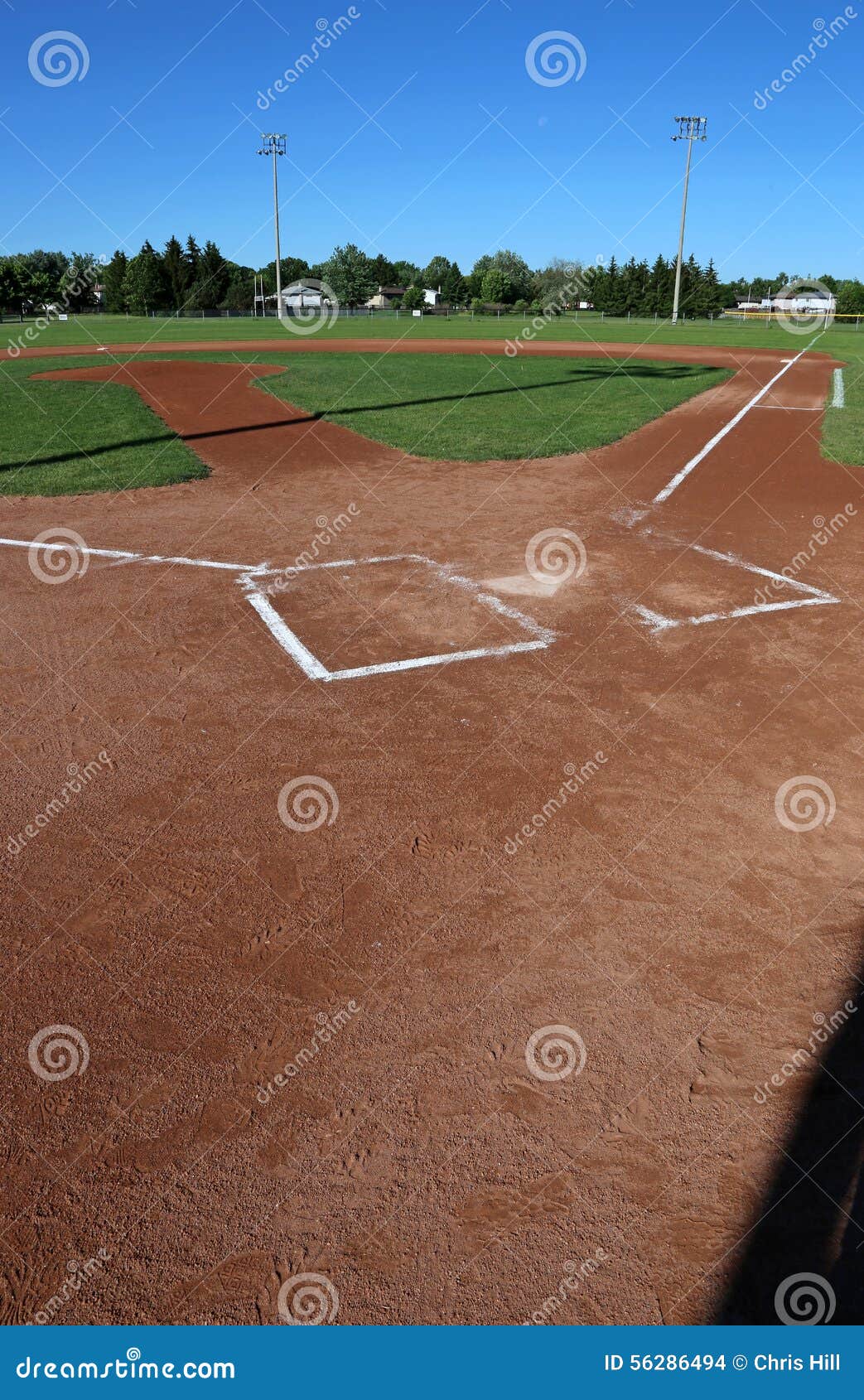 Vertical Baseball Field stock photo. Image of copy, home - 56286494