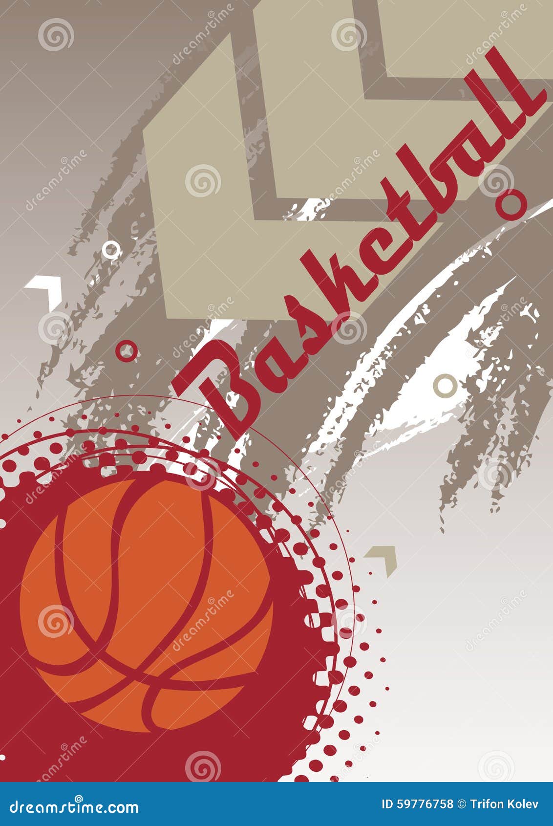 Vertical Basketball Banner with Big Arrow Stock Vector - Illustration ...