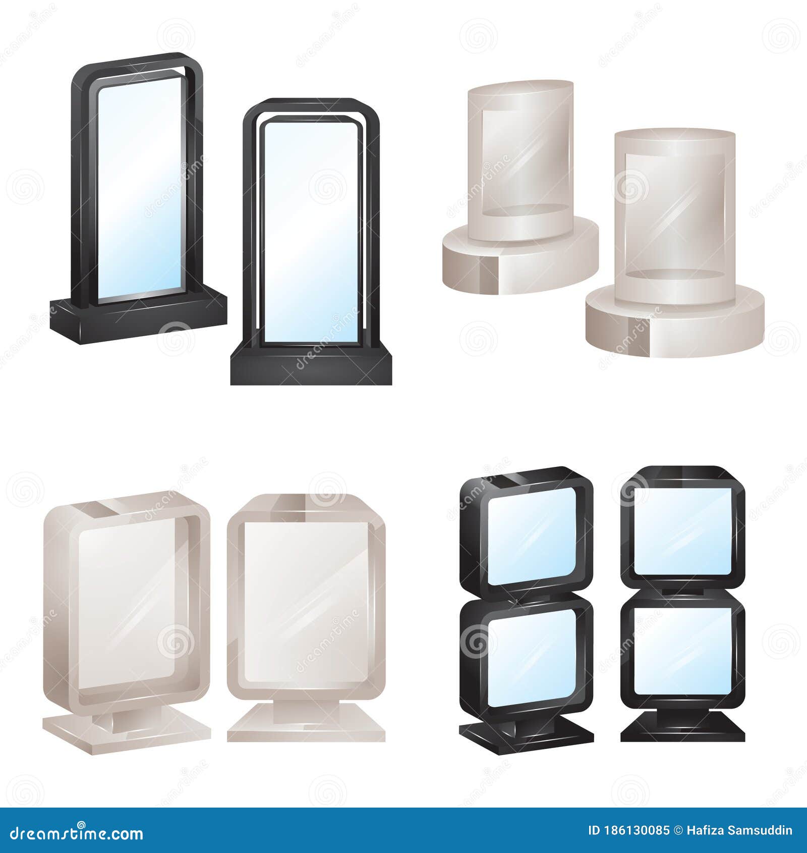 Vertical Billboards Set. Vector Illustration Decorative Design Stock ...