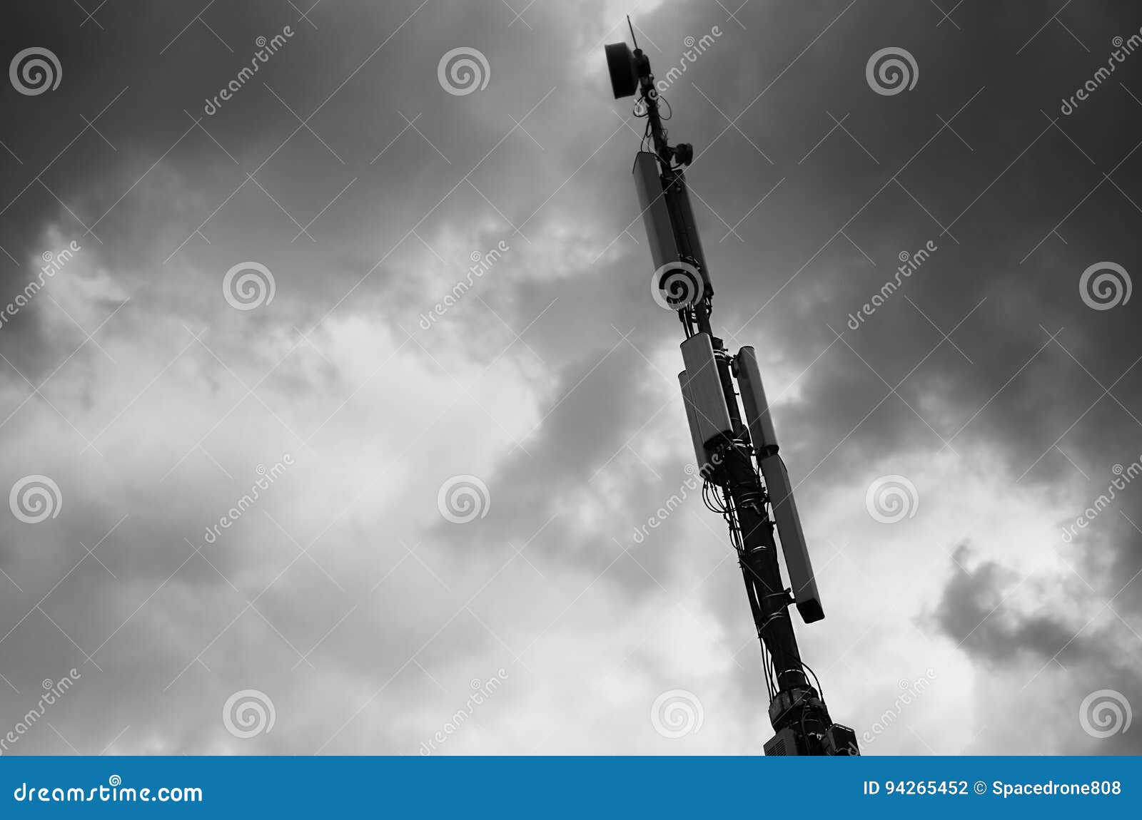 Vertical Black and White Cell Tower Background Stock Photo - Image of ...