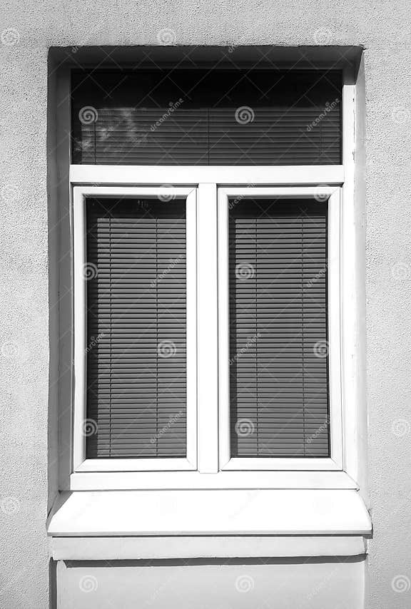 Vertical Black and White Closed Window Background Stock Image - Image ...