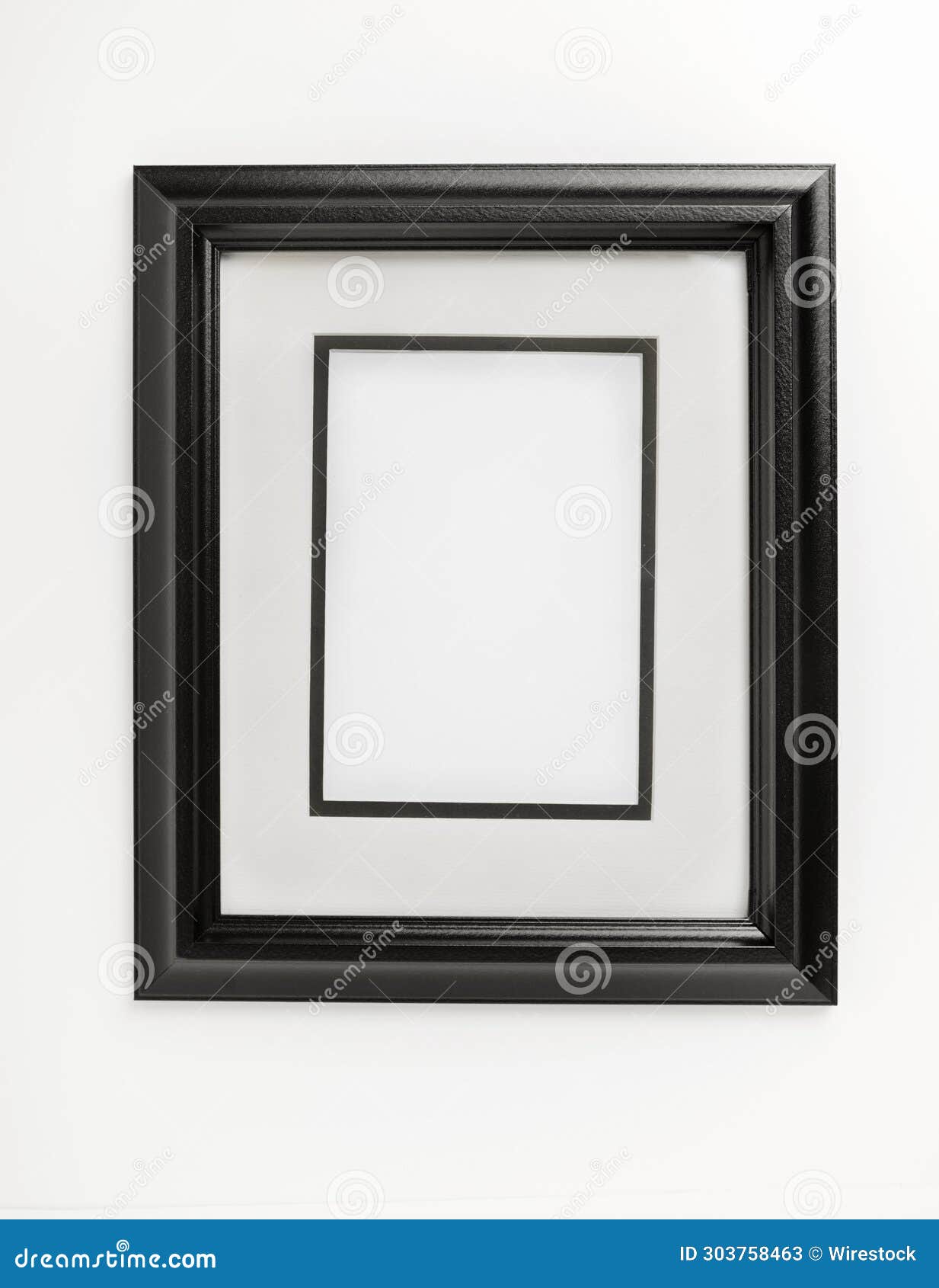 Vertical Black and White Picture Frame Mounted on the Wall Stock Image ...