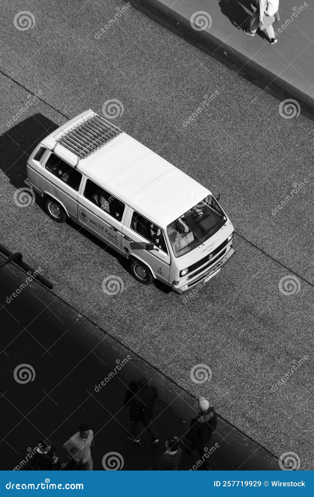 Vertical Black and White Shot of a Volkswagen Bulli on an Empty Road ... Vertical Black and White Shot of a Volkswagen Bulli on an Empty Road ...