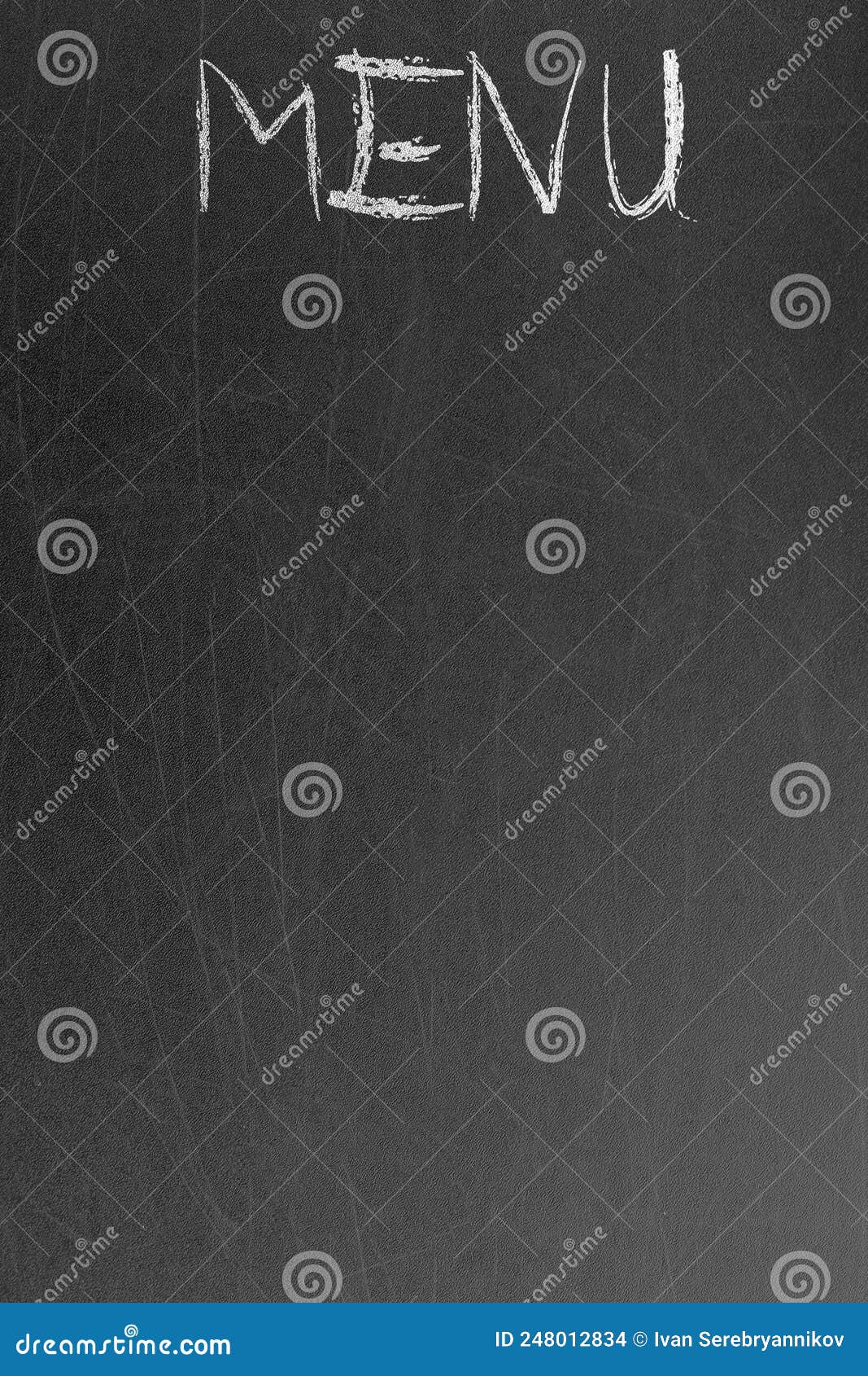 Vertical Blackboard with Menu Template Placard for Cafe Stock Photo ...