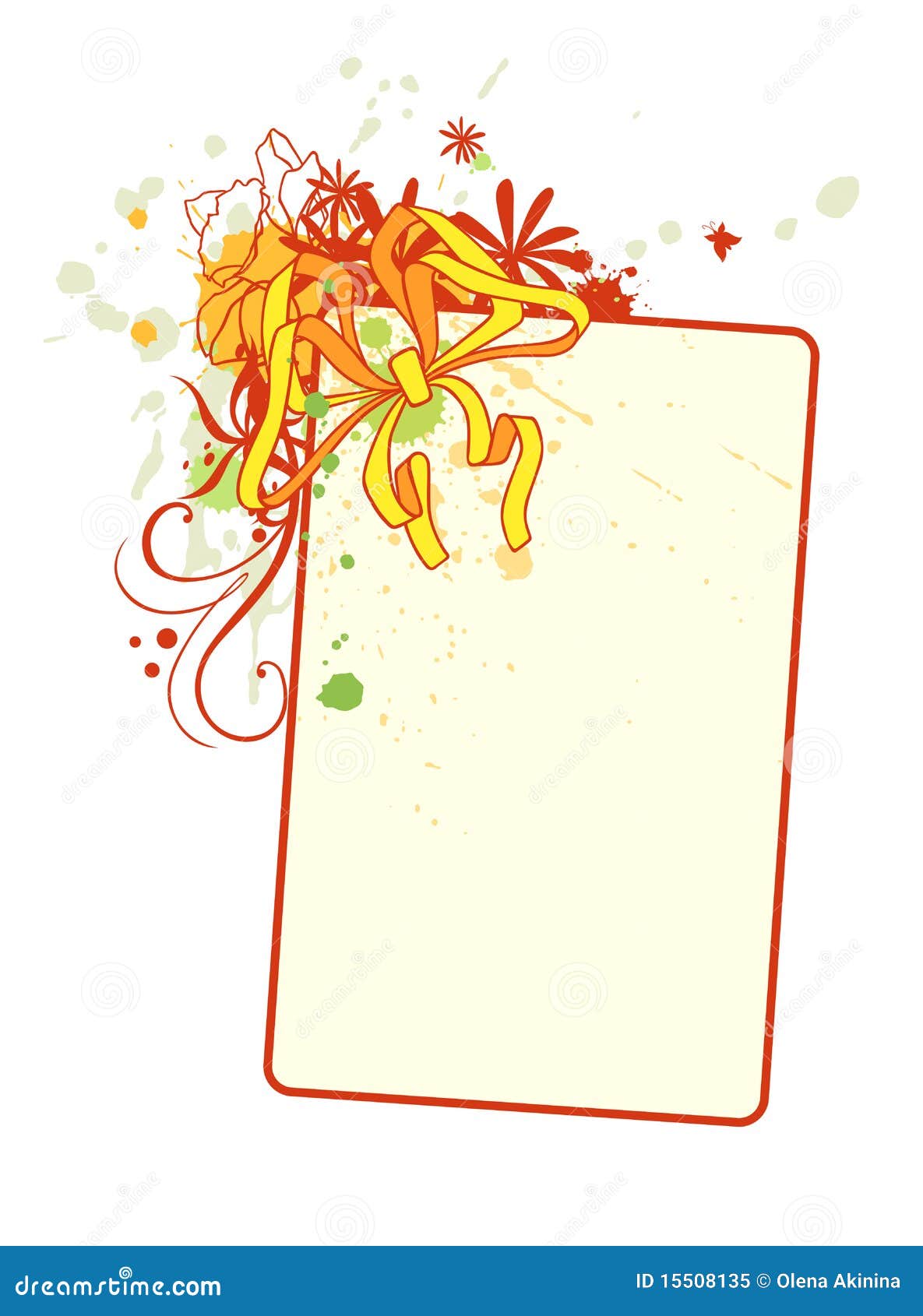 Vertical blank with bow 2 stock vector. Illustration of color - 15508135