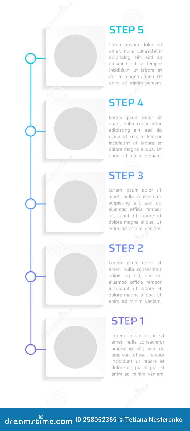 Vertical Blank Circles in Square Options Infographic Chart Design ...