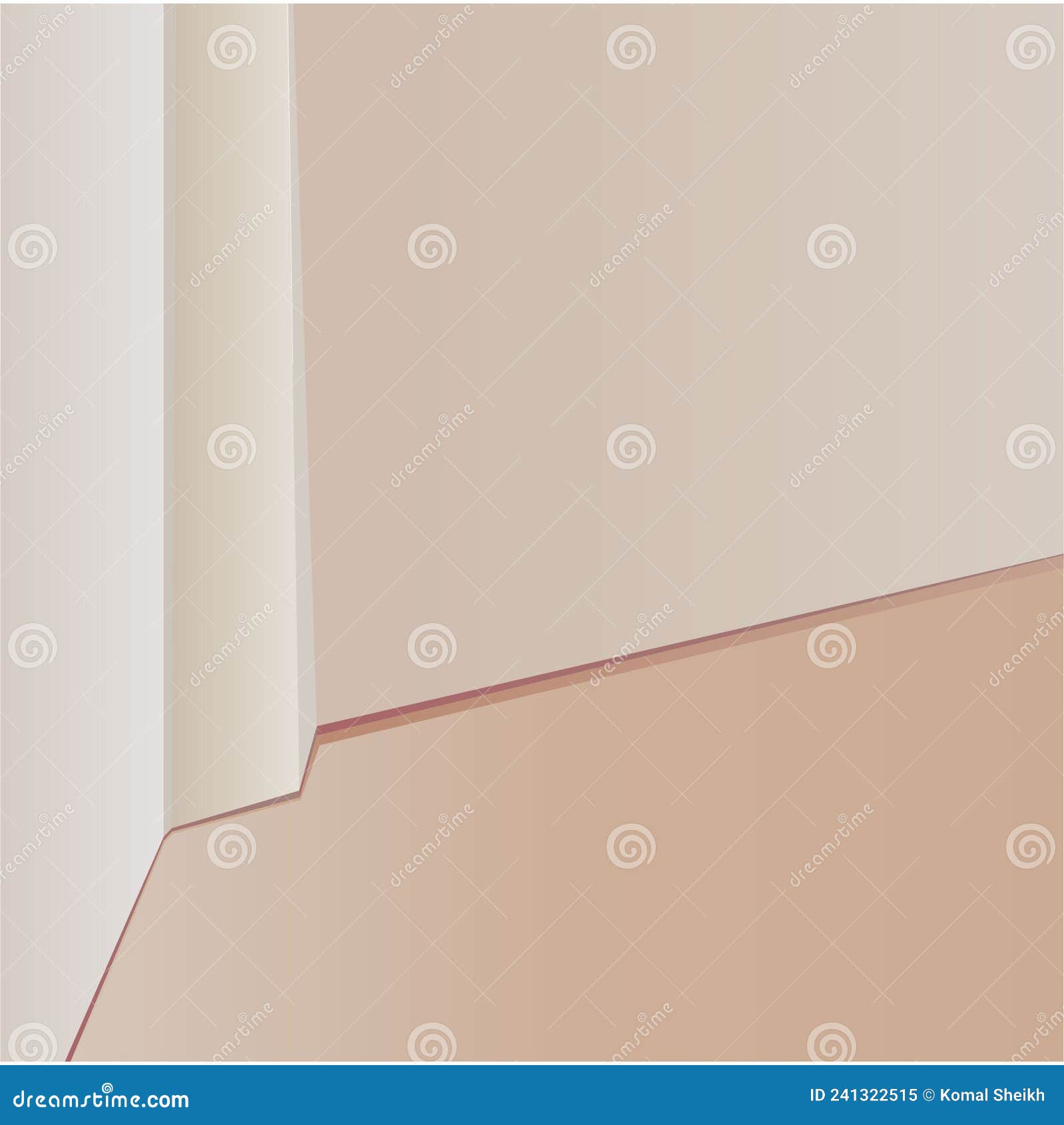 Wall Corner Illustration Empty Room Design Background Vector Art Stock ...
