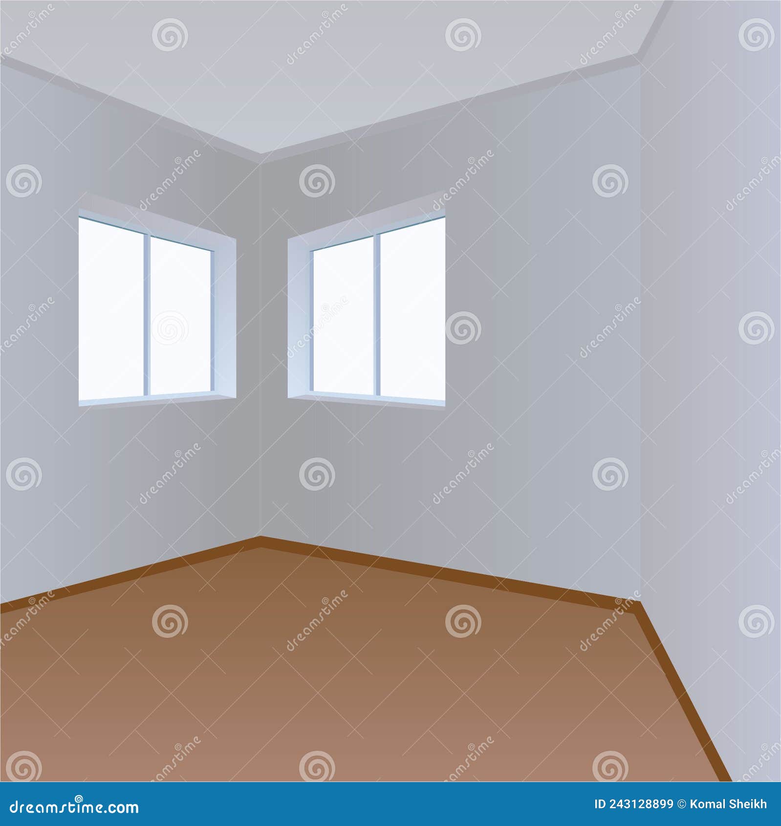 Wall Corner Illustration Empty Room Design Background Vector Art Stock ...