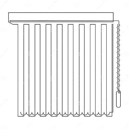 Vertical Blinds for Windows. Interior Element. Continuous Line Drawing ...