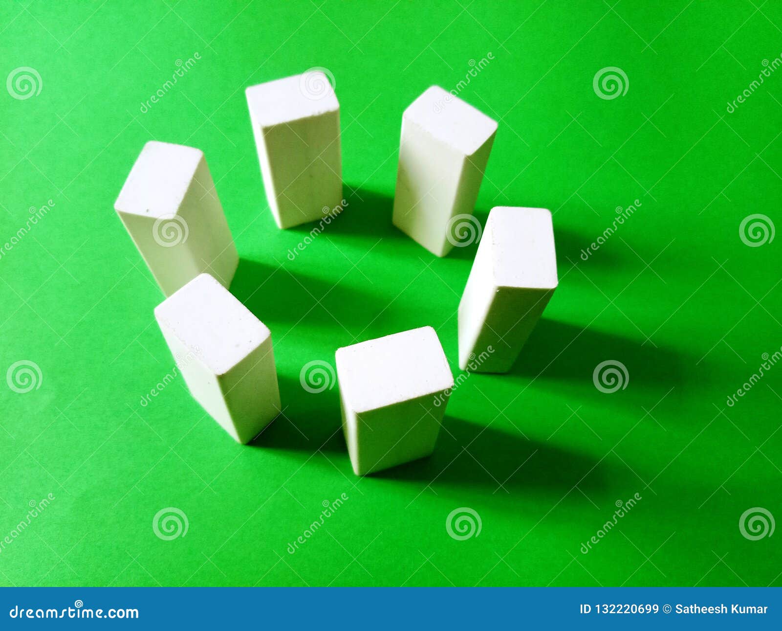 Vertical Blocks in a Circle Isolated on a Green Background Stock Image ...